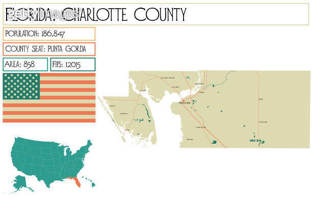 Large and detailed map of Charlotte County in Florida USA. (2158262465 ...