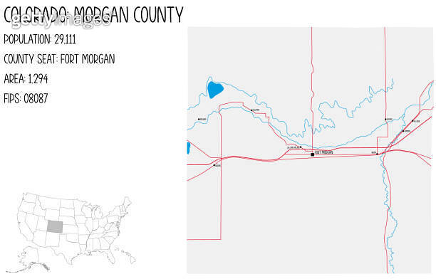 Large and detailed map of Morgan County in Colorado, USA. (2104110260 ...