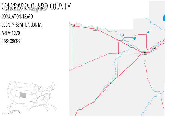 Large and detailed map of Otero County in Colorado, USA. (2104110707 ...