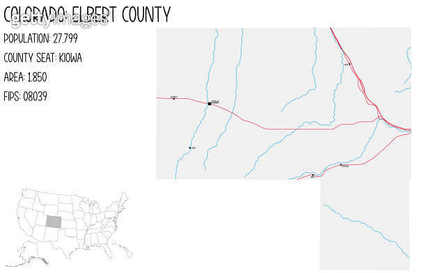 Large and detailed map of Elbert County in Colorado, USA. 이미지 ...