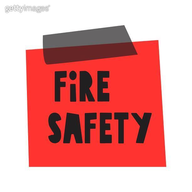 Fire safety. Memo. Red paper note. 이미지 (2153374538) - 게티이미지뱅크