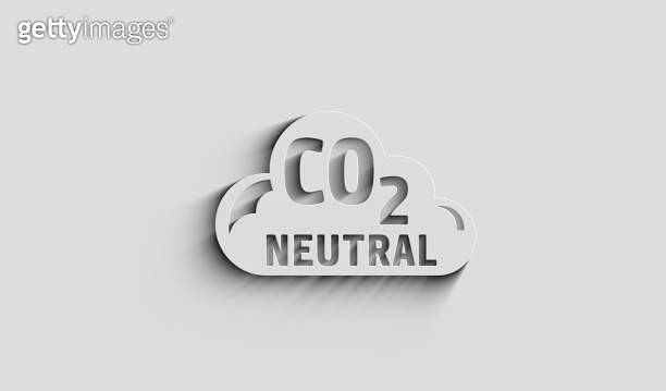 CO2 neutral zero emission decarbonize symbol 3d with shadow 이미지 ...