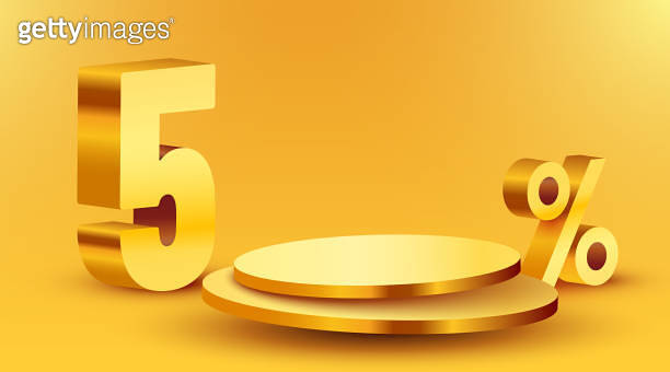 5 percent Off. Discount creative composition. Product presentation ...