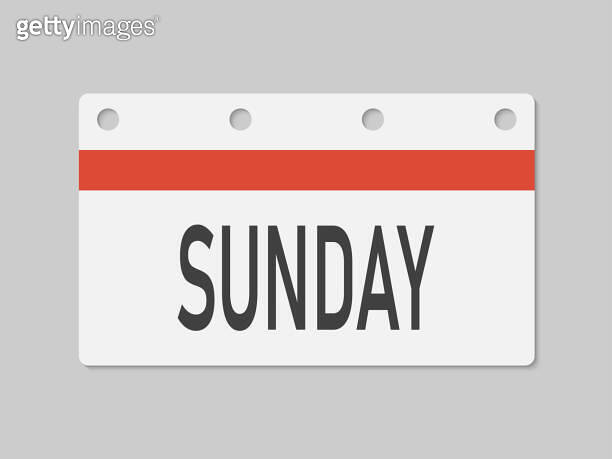 Template icon page calendar, day of week Sunday 이미지 (2159740267) - 게티이미지뱅크