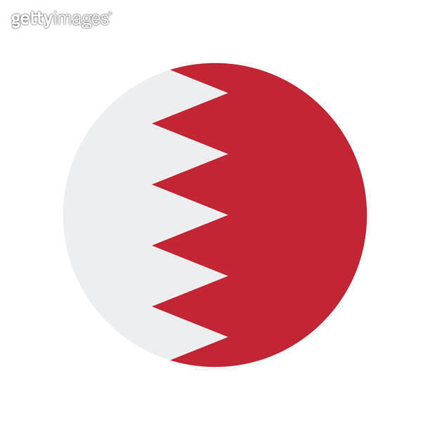 Bahrain flag. Bahrain circle flag. Standard colors. Circular icon. Icon ...