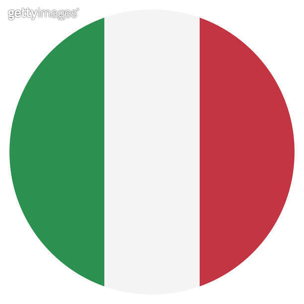 Italy flag. Standard color. Circular icon. Round national flag. Digital ...