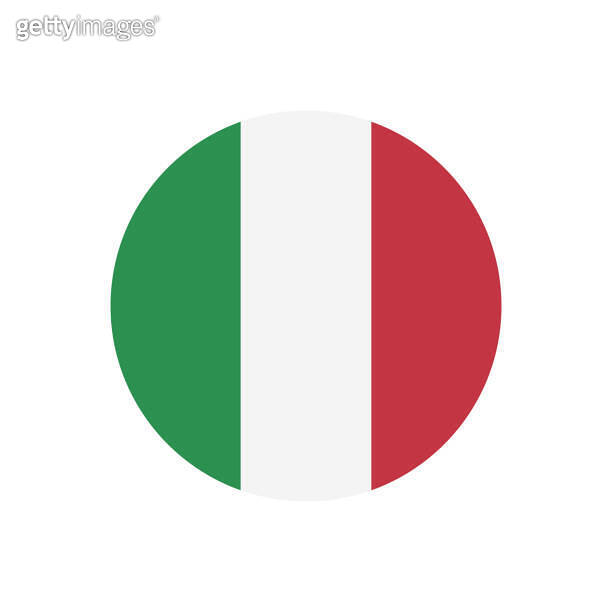 Italy flag. Standard color. Circular icon. Round national flag. Digital ...