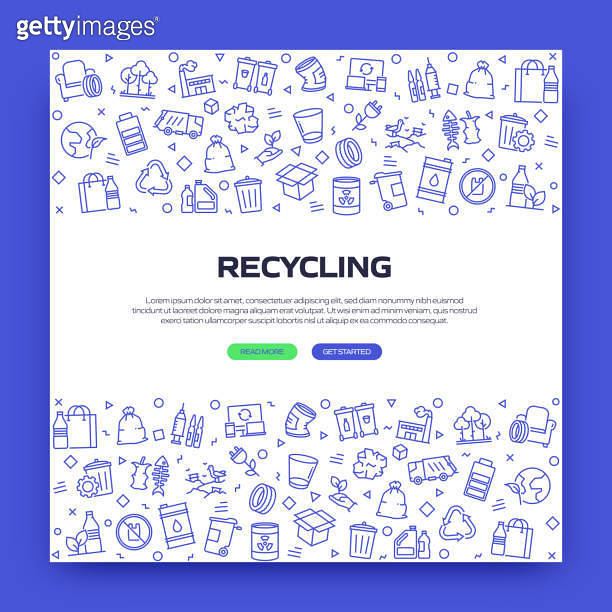 RECYCLING Related Line Style Banner Design for Web Page, Headline ...