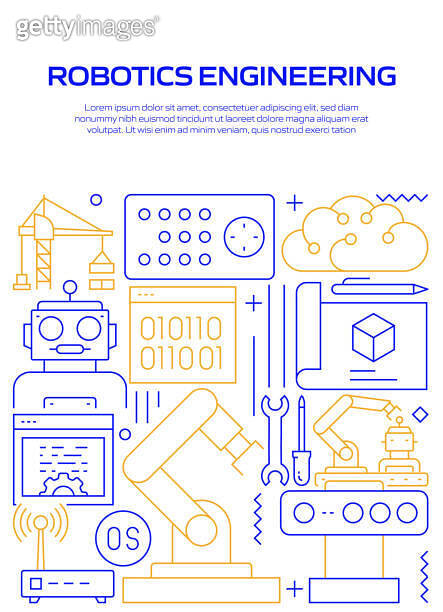 ROBOTICS ENGINEERING Related Line Style Banner Design for Web Page ...