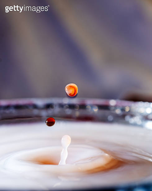 abstract picture with colored drop of various shapes, blurred ...