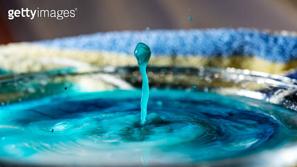 abstract picture with colored drop of various shapes, blurred ...