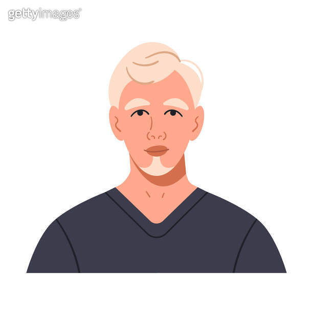 The avatar of a young blond man. Portrait of a male character with an ...