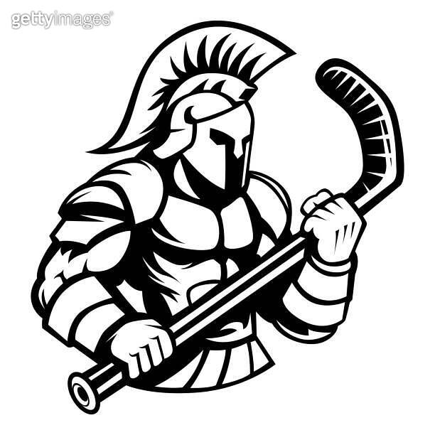Angry Spartan. hockey team logo. Spartan mascot, emblem of a Spartan on ...