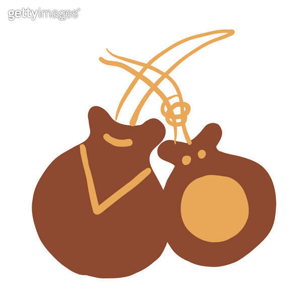 Pair of Spanish castanets, musical instrument of Spain folklore ...