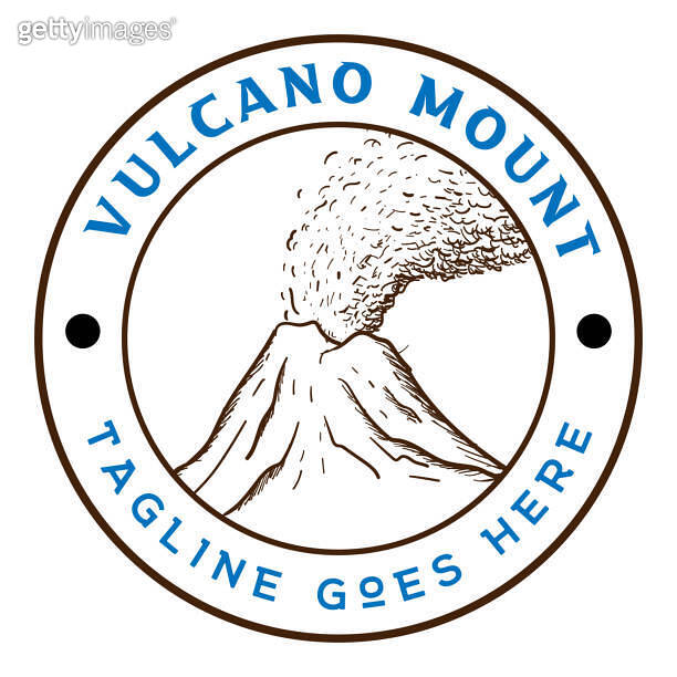 Retro Vintage Volcano Mountain Badge Emblem Label for Adventure Design ...