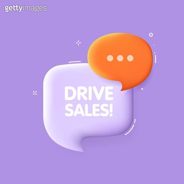 Drive sales bubble. Flat, purple, message bubble, drive sales sign ...