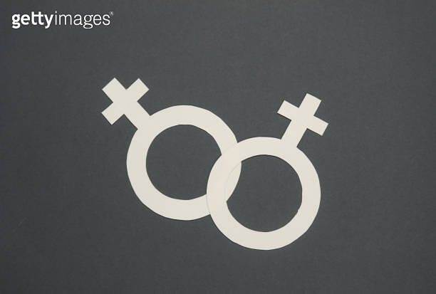 Two female gender venus symbols on dark background 이미지 (2008066210 ...
