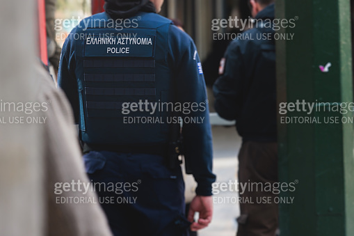 Hellenic Police with Greek Police logo emblem on uniform, Greek police ...