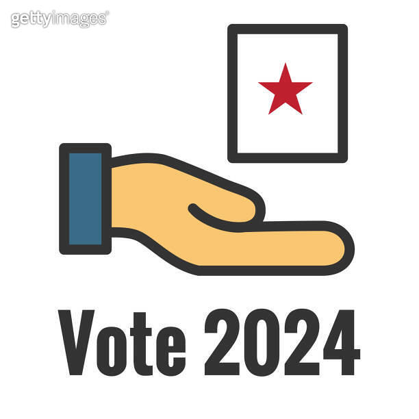 Voting 2024 Icon with Vote, Government, and Patriotic Symbolism and ...