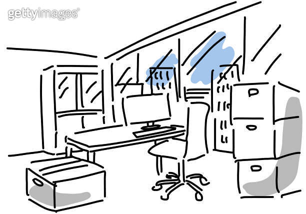 Office moving scene hand drawing illustration 이미지 (2135069932) - 게티이미지뱅크