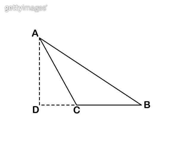 Vector illustration of obtuse triangle ABC on white background ...