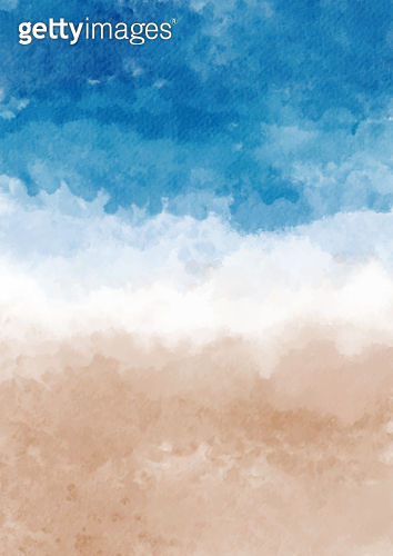 Hand painted watercolour abstract beach themed background 이미지 ...