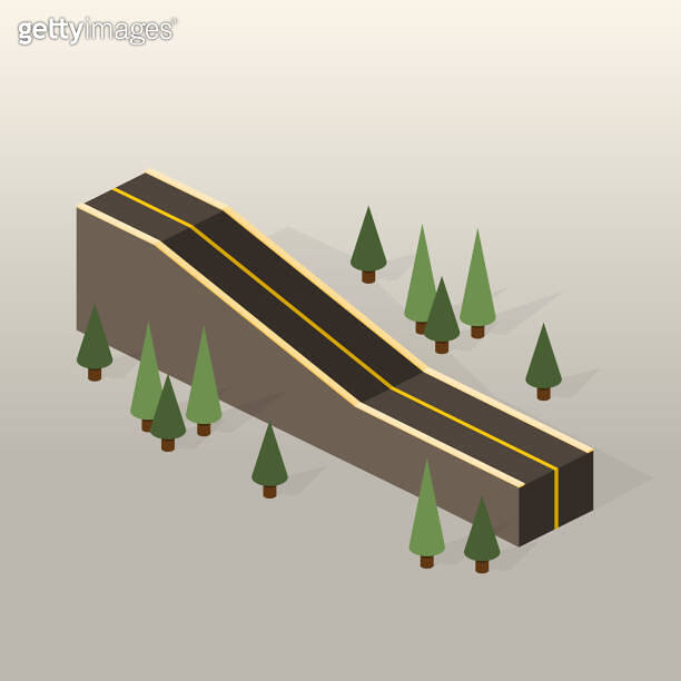 Isometric Road - Ramp - Trees - Road Trip - Road Section - Steep - Part ...