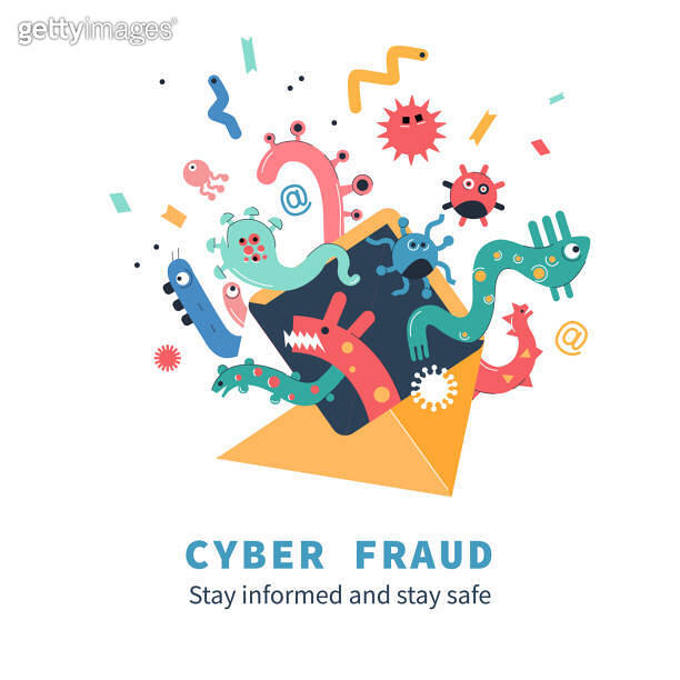 Cyber Fraud Awareness Illustration - Colorful Flat Vector Design for ...