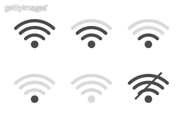 Signal Strength Wifi Icon Set Collection Wireless Connection Network Symbol Vector 이미지