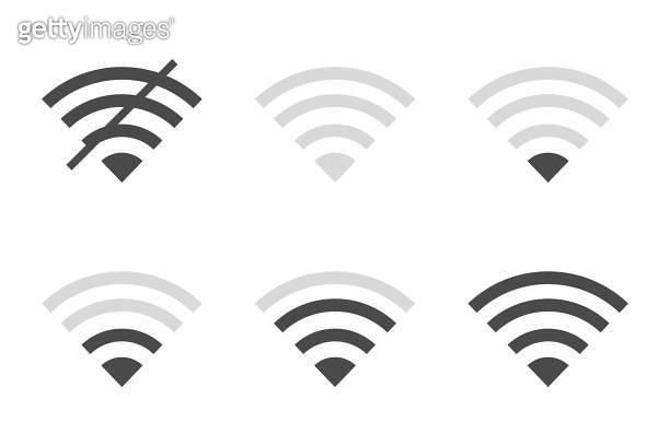 Signal Strength Wifi Icon Set Collection Wireless Connection Network Symbol Vector 이미지