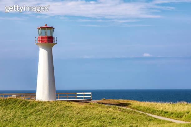 Borgot, or Cape Herisse lighthouse of Cap aux Meules, Magdalen Islands ...