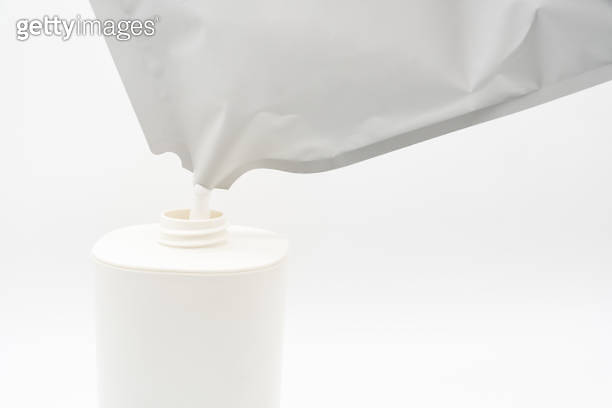 Refill to reduce plastic waste. soap or shampoo for refill. plastic ...