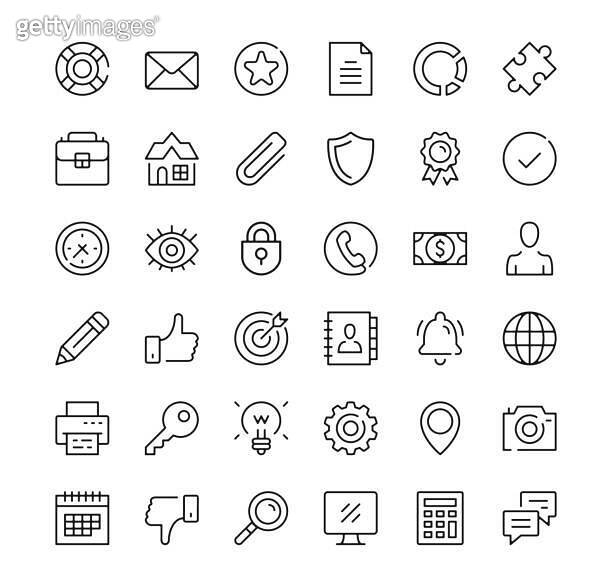 Basic icons set. Vector line icons. Black outline stroke symbols 이미지 ...