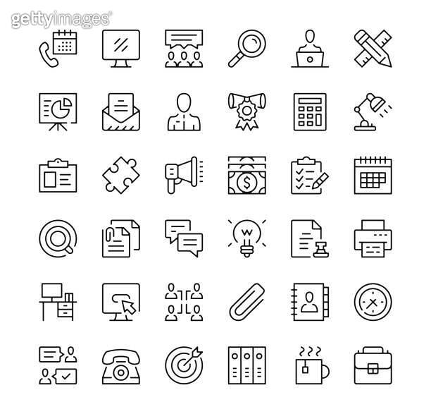 Office icons set. Vector line icons. Black outline stroke symbols 이미지 ...