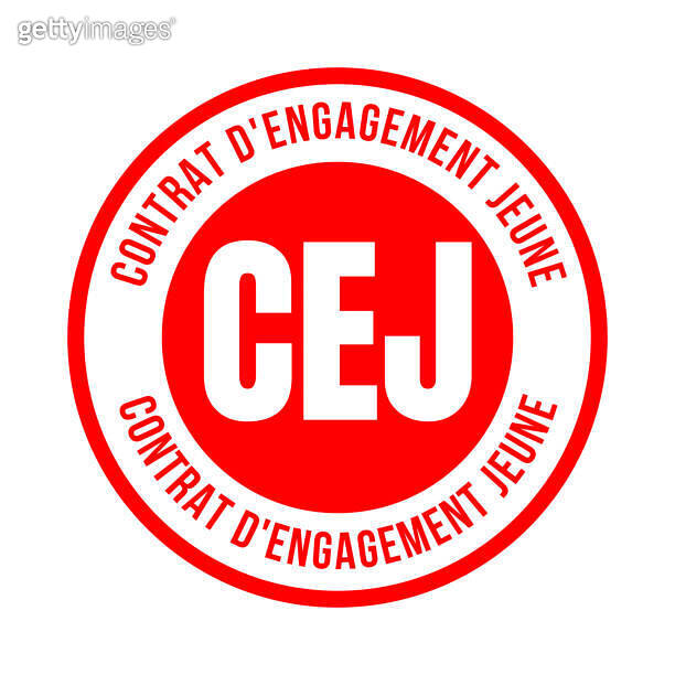 Youth employment contract symbol icon in French language (2153827493 ...