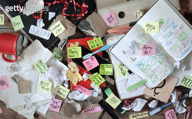 Messy workplace,chaotic office, overworked, bureaucracy,red tape ...