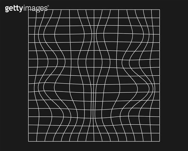 Distorted cyber grid. Cyberpunk geometry element y2k style. Isolated ...