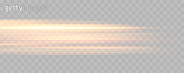 Speed rays, velocity light neon flow, zoom in motion effect, orange ...
