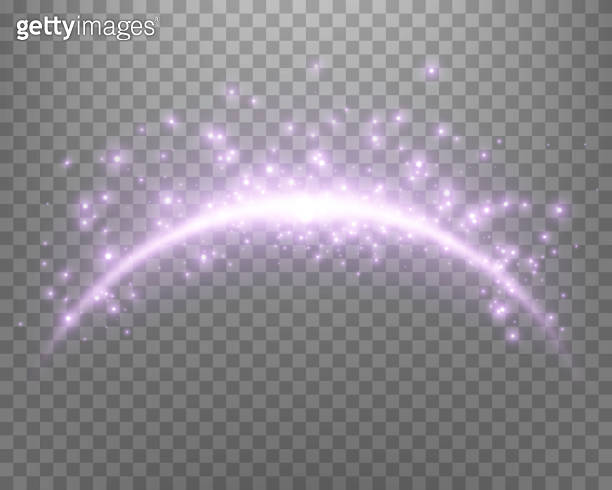 Purple magic arch with sunlight lens flare. Neon realistic energy flare ...