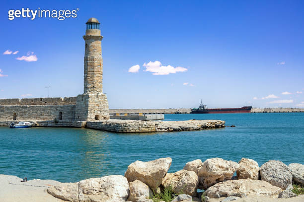Iconic Egyptian Lighthouse at Old Venetian Port of Rethymno, Crete ...