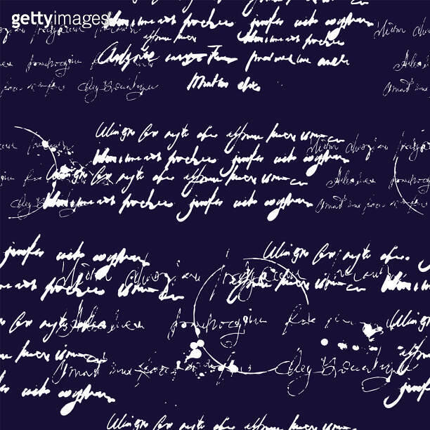 Handwritten illegible text ink, splatter, vintage seamless pattern 이미지 ...