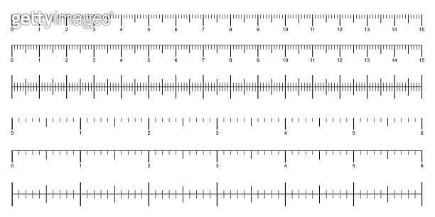 Rulers inch and metric rulers template. Blank measuring scale indicator ...