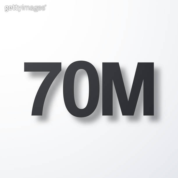 70M - Seventy million. Icon with shadow on white background 이미지 ...