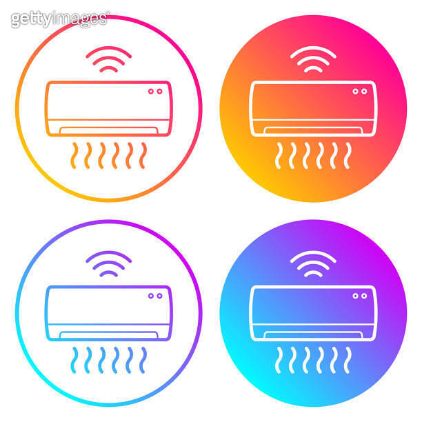Smart air conditioner. Round icons with color gradients (2180171271 ...