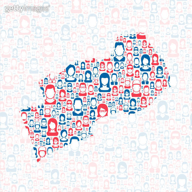 Russell County, Virginia. Map with blue and red People 이미지 (2154961123 ...