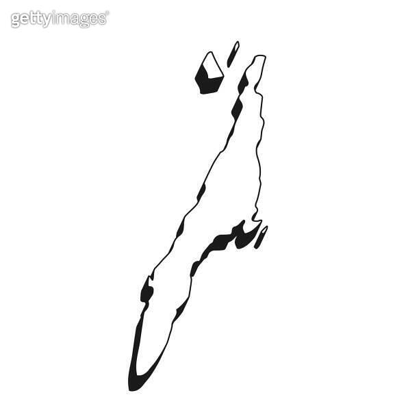 Cebu map with black outline and shadow on white background (1909288165 ...