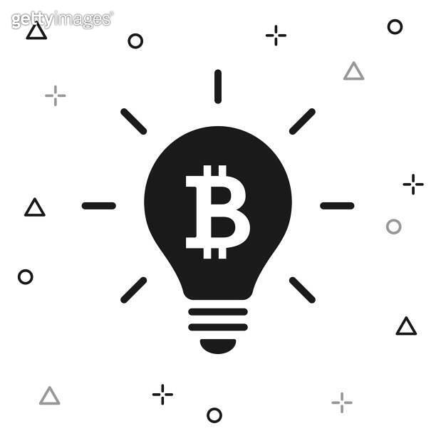 Light bulb with Bitcoin sign. Icon on white background 이미지 (2157059249 ...