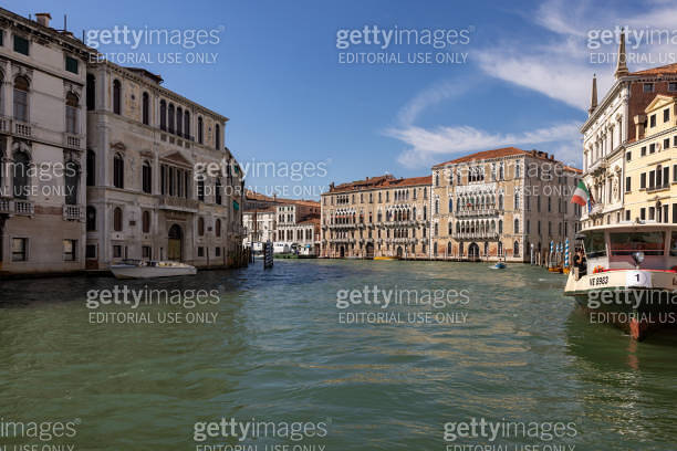 Ca' Foscari palace and the Giustinian palace at Grand canal in the ...