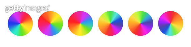 Radial rainbow gradient circular swirl, color spectrum in a vibrant ...