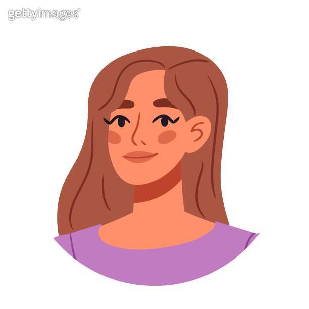 portraits people. Happy woman avatars. Different round face profiles ...